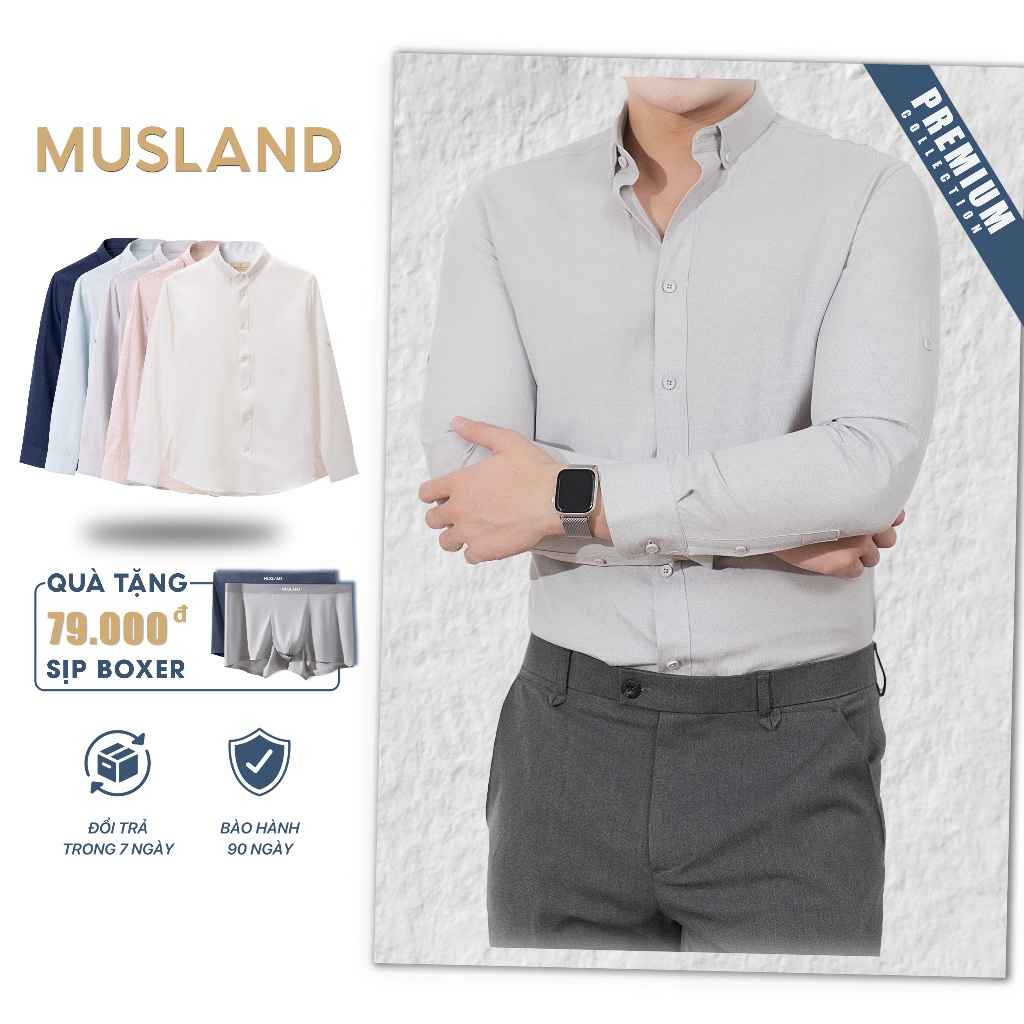 Áo Sơ Mi Nam Cao Cấp Musland Dài Tay, Thoáng Mát, Thiết Kế Cá Tính Trẻ ...