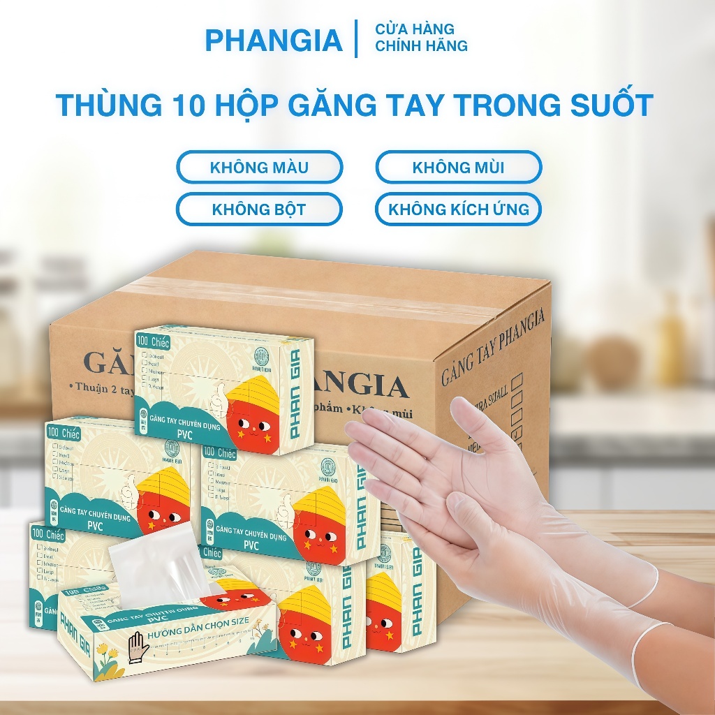 Găng Tay Trong Suốt Không Màu PHANGIA Combo 10 Hộp (1000 cái) | Dùng ...