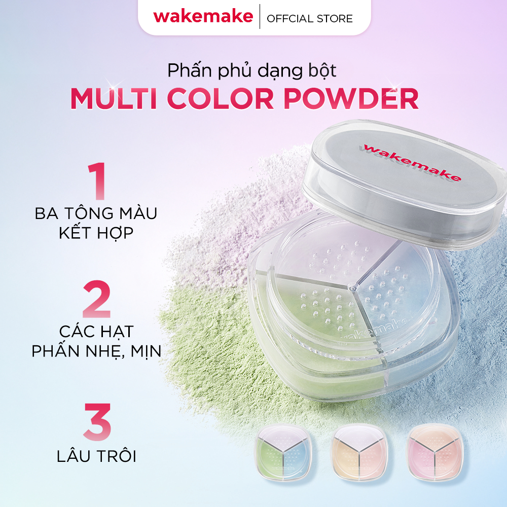 Phấn Phủ Dạng Bột WAKEMAKE Stay Fixer Multi Color Powder Ba Tông Màu ...
