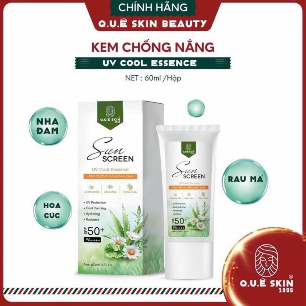 Kem Chống Nắng Q.U.E Skin UV Cool Essence SPF50+ PA++++ Nâng Tone Nhẹ ...