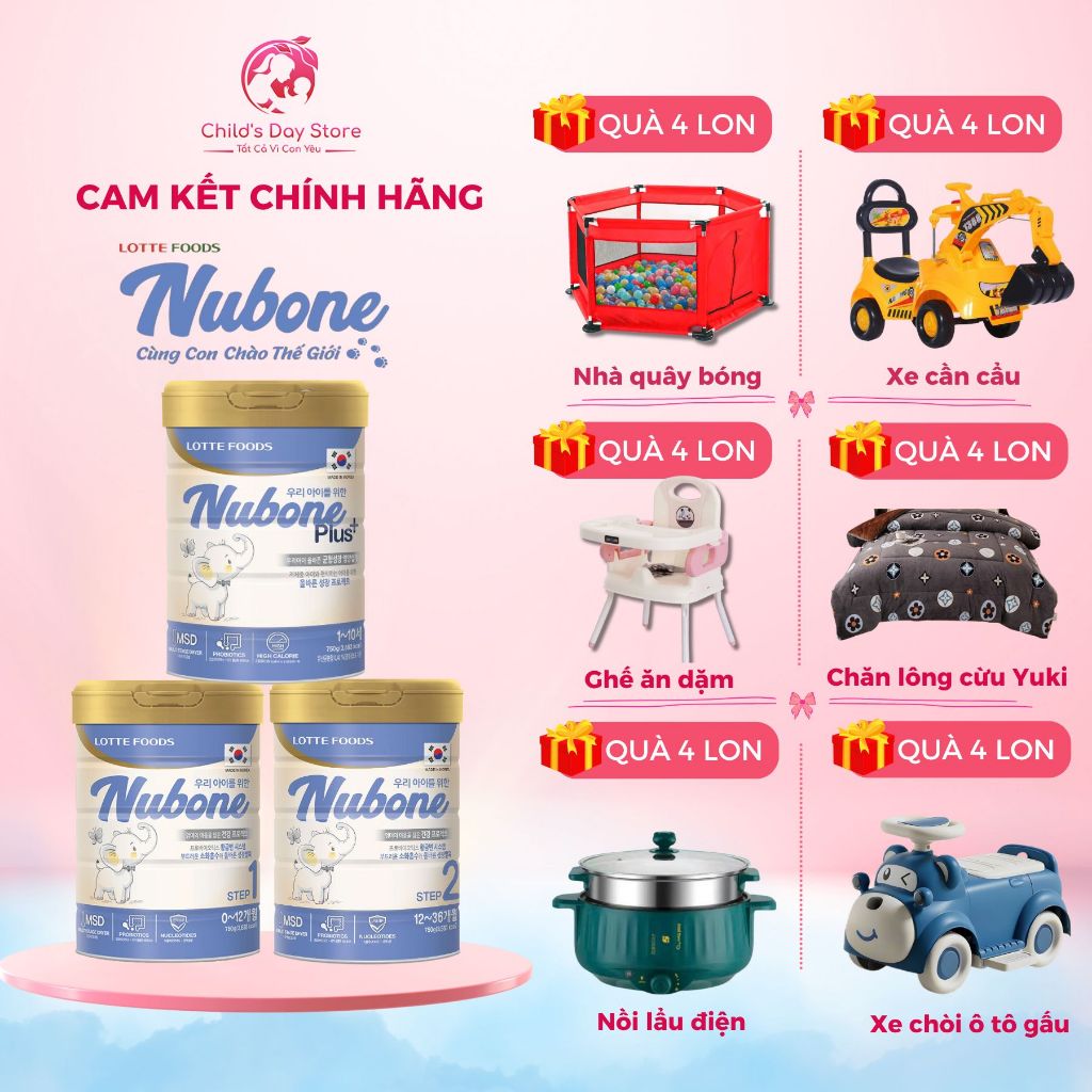 [Combo 4 lon ] Sữa Nubone Step 1, Nubone Step 2, Nubone Plus + Nhập ...