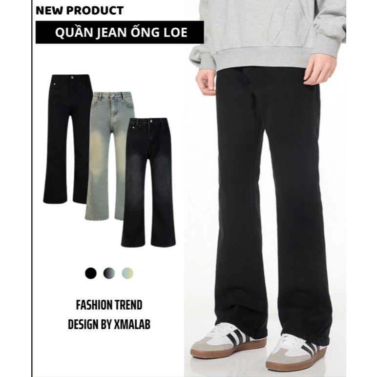 [Peinn] Quần Jean Ống Loe Nam Nữ Jean Denim Cao Cấp 400 GSM, Wash Đẹp ...