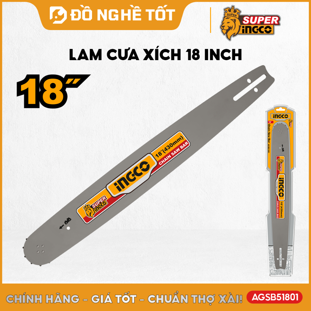 Lam cưa xích 18 inch (45cm) INGCO AGSB51801 hợp máy GCS5451811 / Total ...