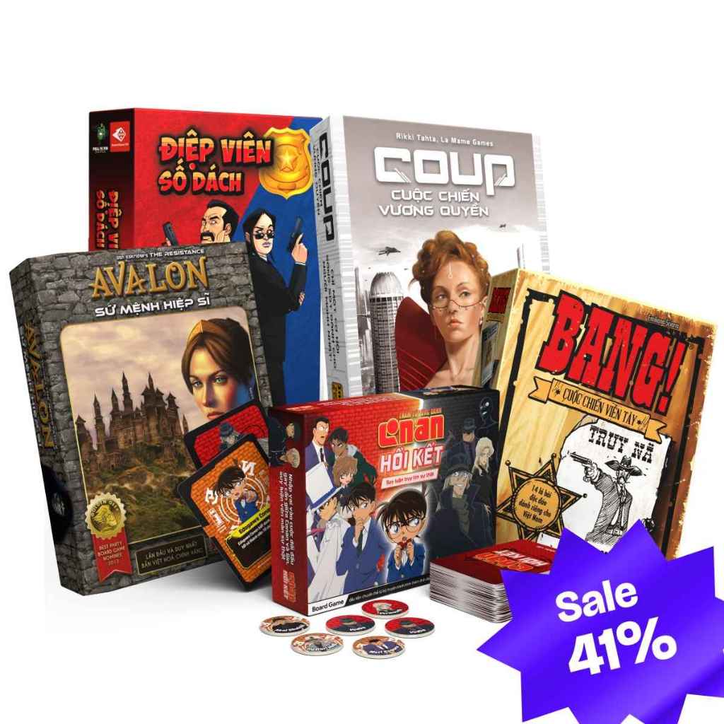 Combo Tuyệt Phẩm Nhập Vai: Avalon + Coup + Bang! + Điệp Viên Số Dzách ...