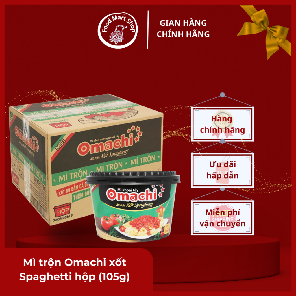 Thùng 12 tô mì trộn Omachi Xốt Spaghetti (12 x 105g) [SHIP HỎA TỐC HCM ...
