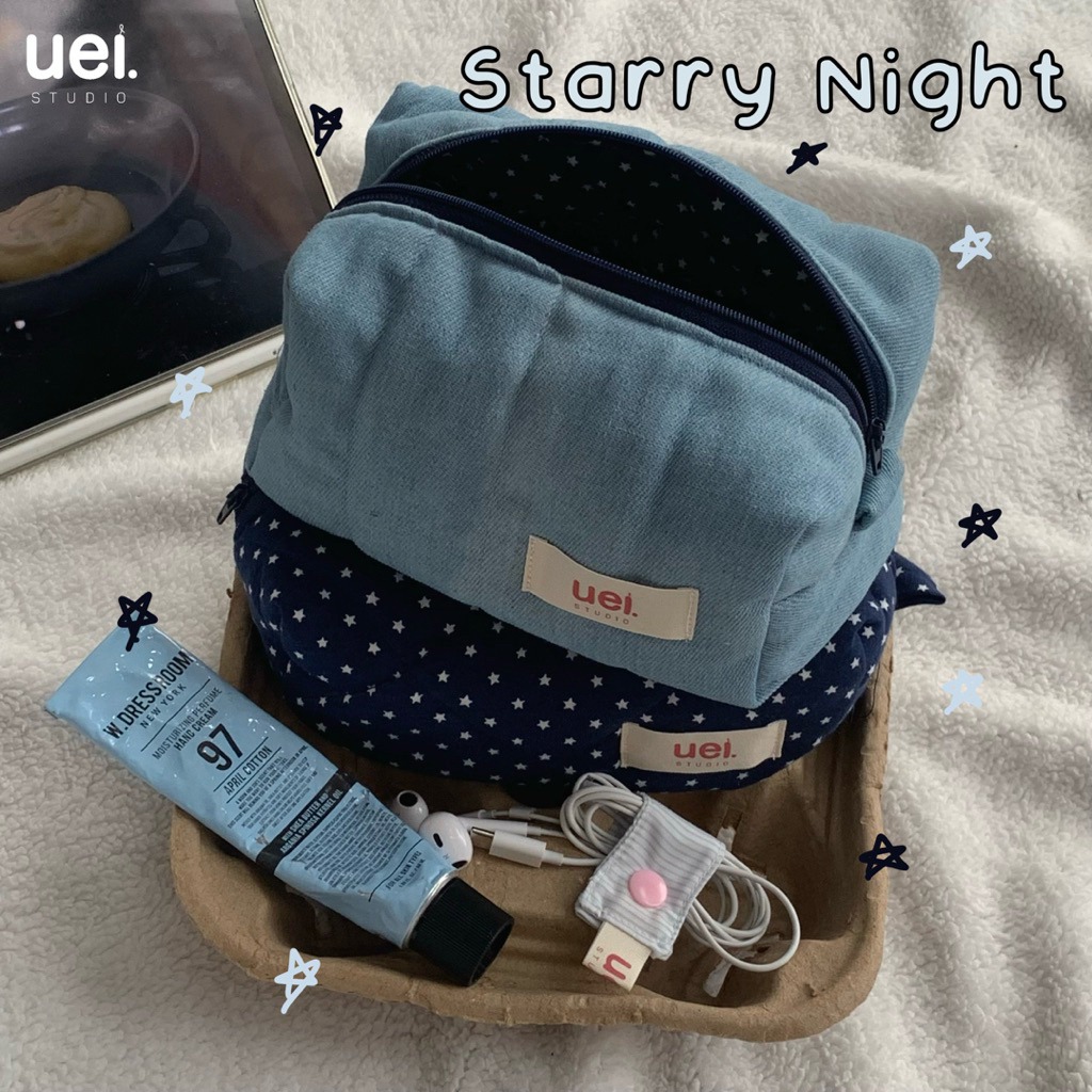 [Có sẵn] Sao Xanh Pouch Bag-Túi Pouch Starry Night đựng đồ makeup, hộp ...