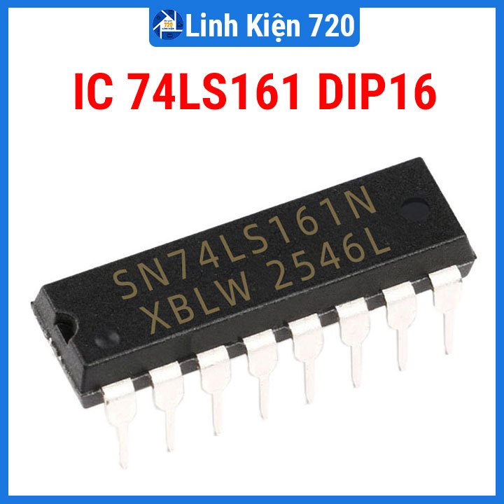Linh kiện IC chức năng 74LS161 Synch 4-bit Counter chân cắm DIP16 ...