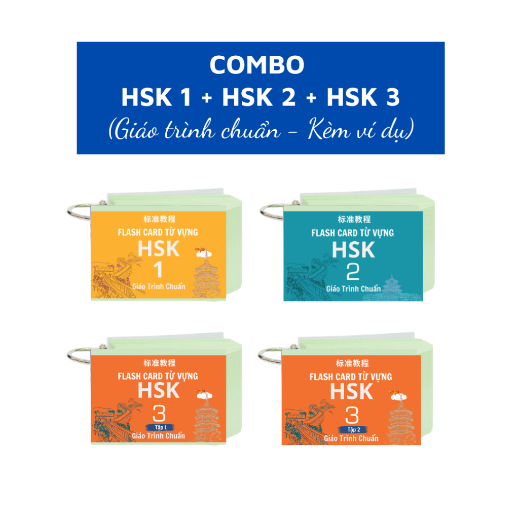Combo Flashcard Từ Vựng Tiếng Trung HSK 1 + HSK 2 + HSK 3 - Giáo Trình ...