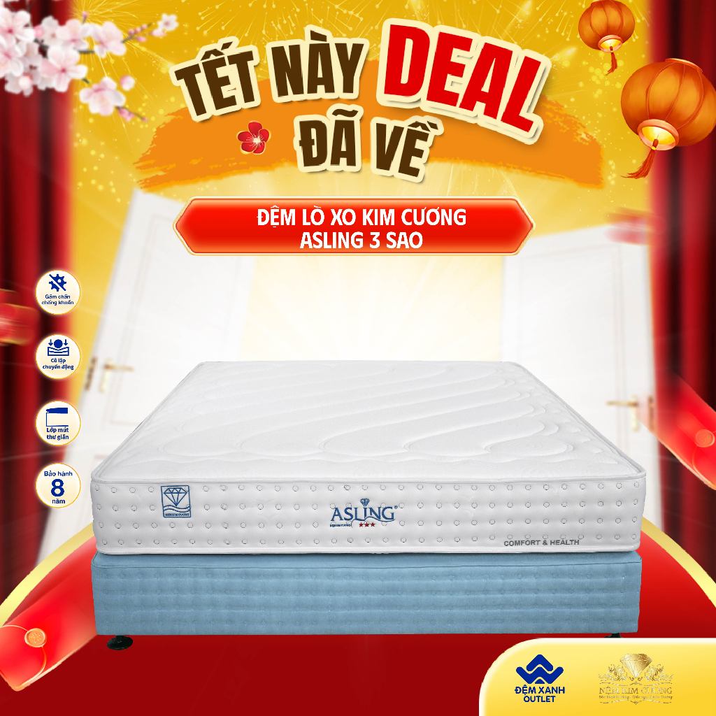 Đệm lò xo Kim Cương AsLing 3 sao | Shopee Việt Nam