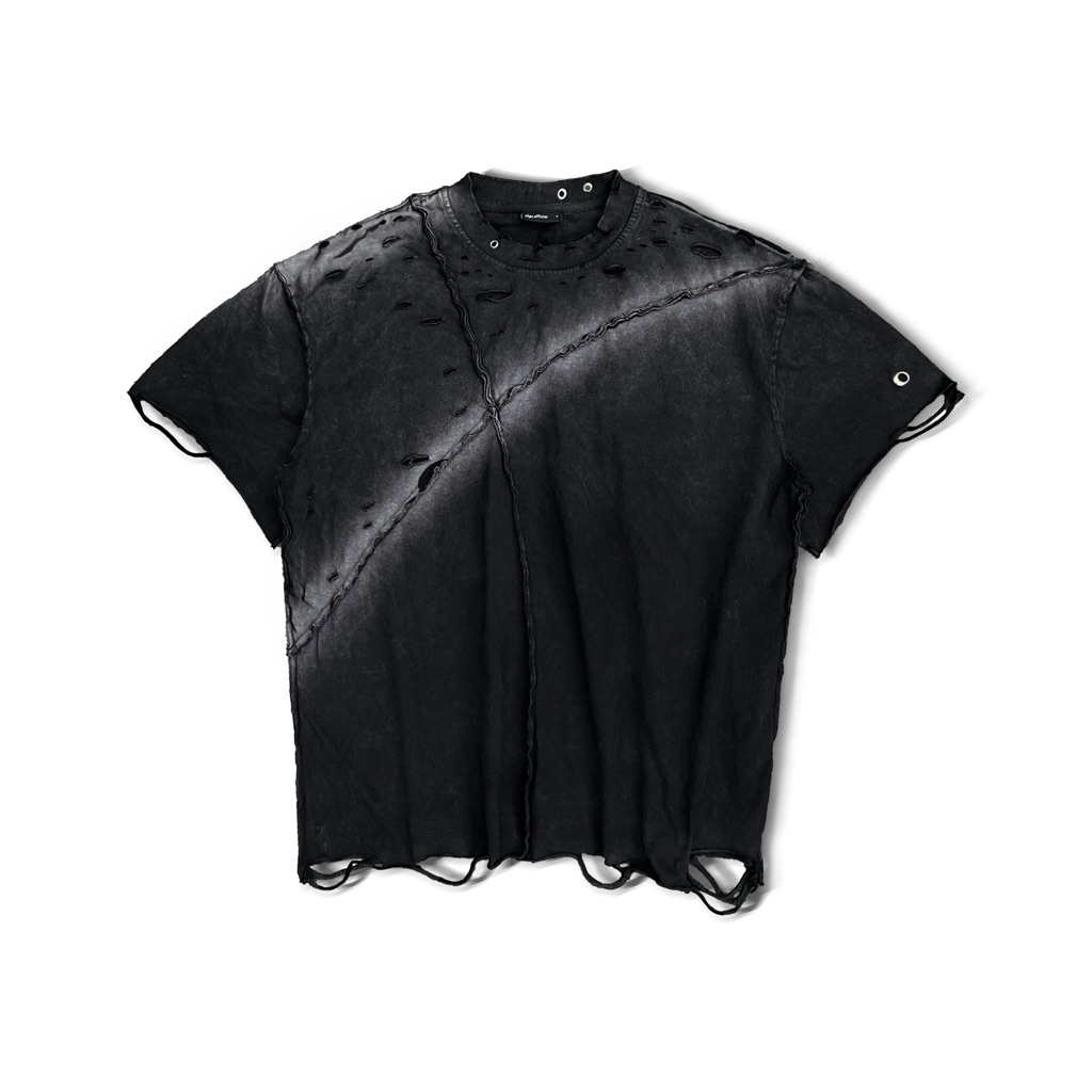 Áo Thun NIYU Acid Washed Rách Tua Rua /Đen Wash | Shopee Việt Nam