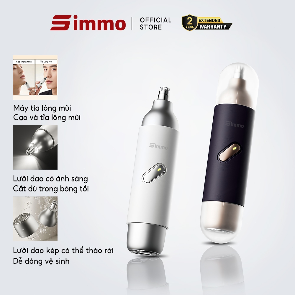 SIMMO Máy tỉa lông mũi lưỡi kép sắc bén cắt tỉa an toàn không đau rát 2 ...
