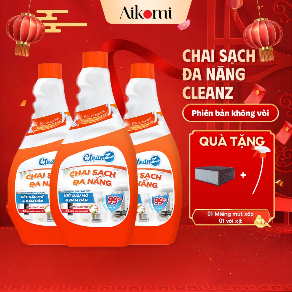 Chai Sạch Nhà Và Bếp Cleanz Làm Sạch Dầu Mỡ, Vết Ố Vàng Dung Tích 450ml ...