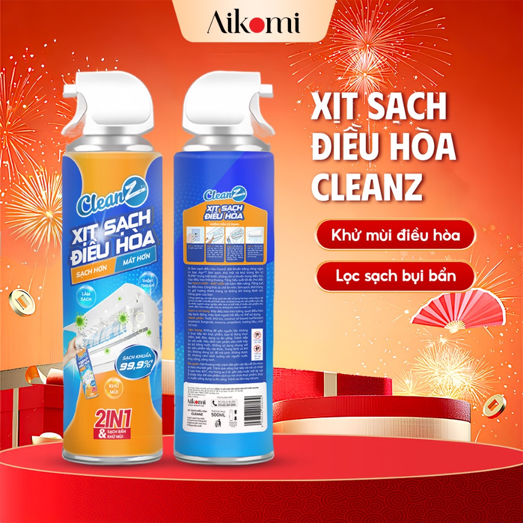 Xịt làm sạch điều hòa Cleanz làm sạch diệt khuẩn bằng công nghệ ion bạc ...