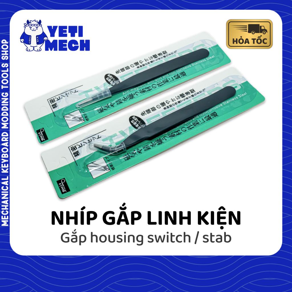 Combo 2 Nhíp Gắp Linh Kiện | Đầu Thẳng/Cong | Dụng Cụ Mod Phím Cơ ...