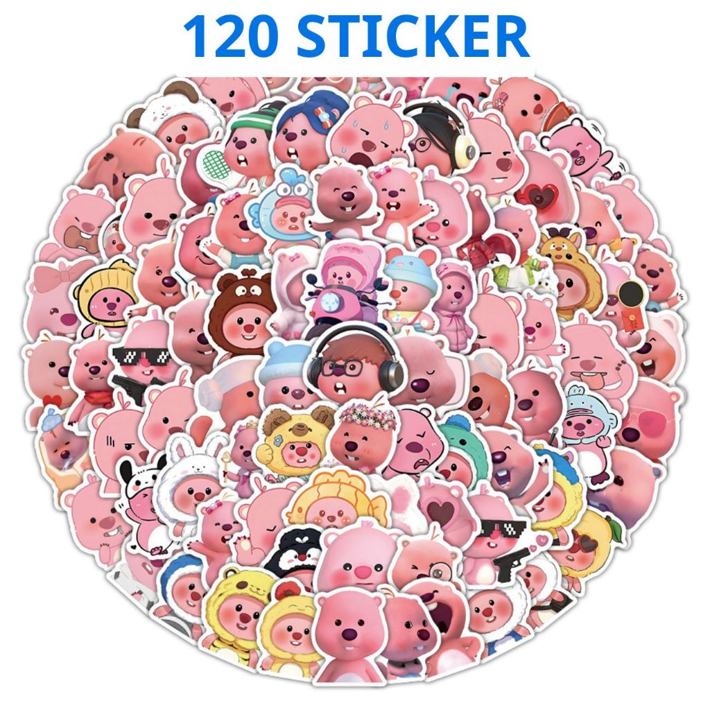 Bộ 100 sticker loopy meme đầu thú đáng yêu hình dán hoạt hình cute ...