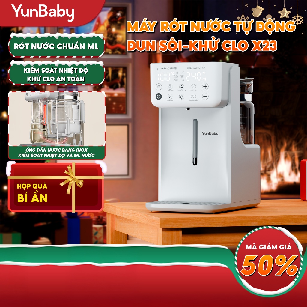 Máy đun nước pha sữa Yunbaby X23 Chuẩn nhiệt độ Chuẩn lượng nước Khử ...
