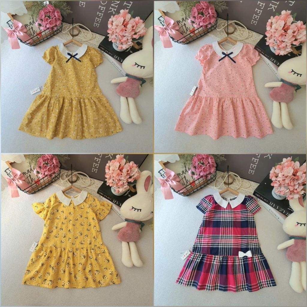 (20-30kg)Váy bé gái mùa hè, váy thiết kế cổ sen thanh lịch | Shopee ...