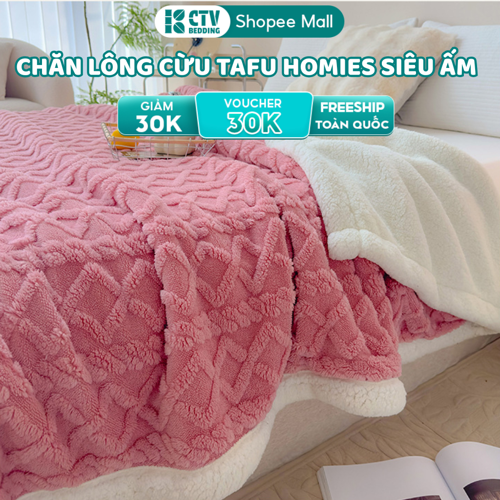 Chăn Lông Cừu TAFU CTV , Làm Ấm Nhanh, Phiên Bản 2025 siêu đẹp - Size ...