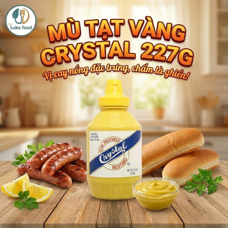 Mù Tạt Vàng Crystal Nhật Bản (227g/454g) - Vị Cay Nhẹ, Thơm Nồng, Sốt ...