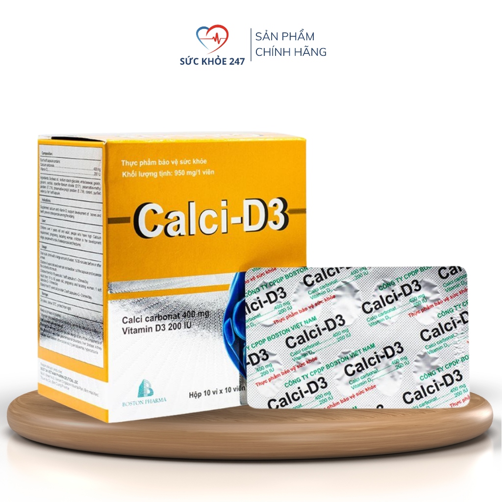 Viên Uống Calci-D3 - Canxi 400mg, D3 200IU Cho Người Lớn - Dùng Hằng ...