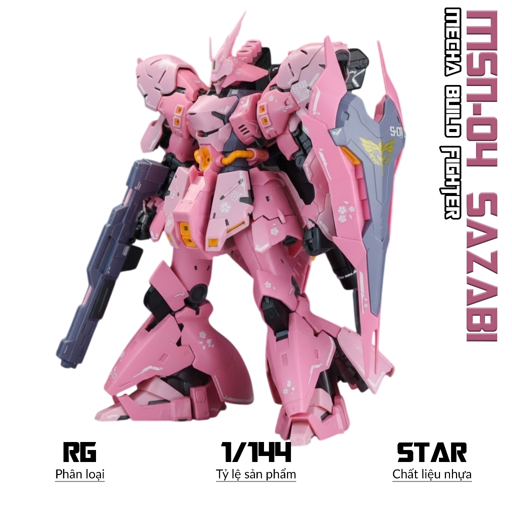 Mô hình STAR RG Sazabi Sakura Custom, 1/144 Mecha, Đồ chơi lắp ráp nhựa ...