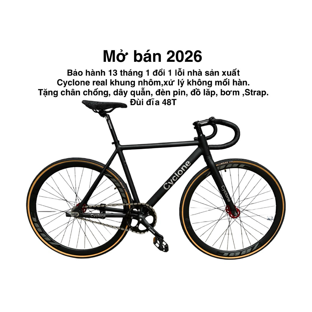 xe đạp thể thao fixed gear Cyclone real 2026( tặng nhiều đồ) | Shopee ...