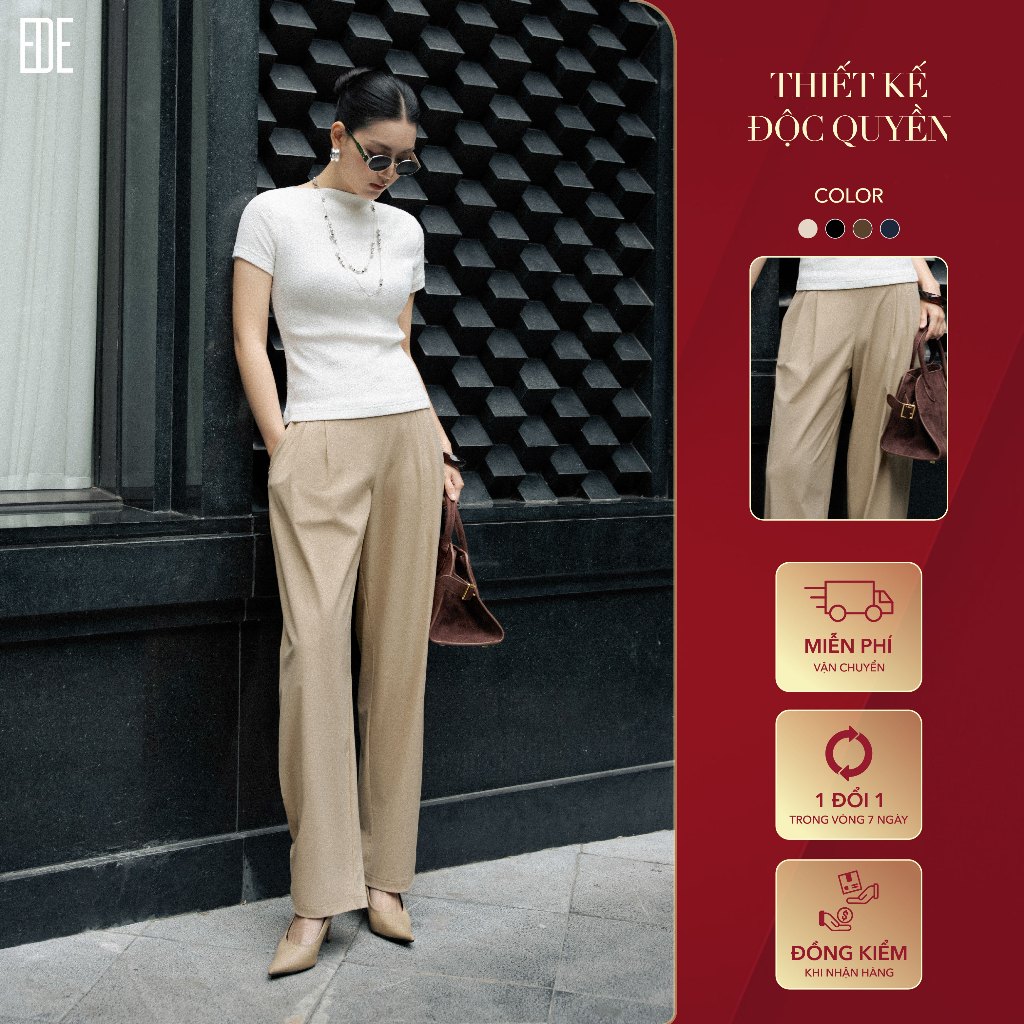 Quần dài nữ thiết kế Eva de Eva 25AQDT013 | Shopee Việt Nam