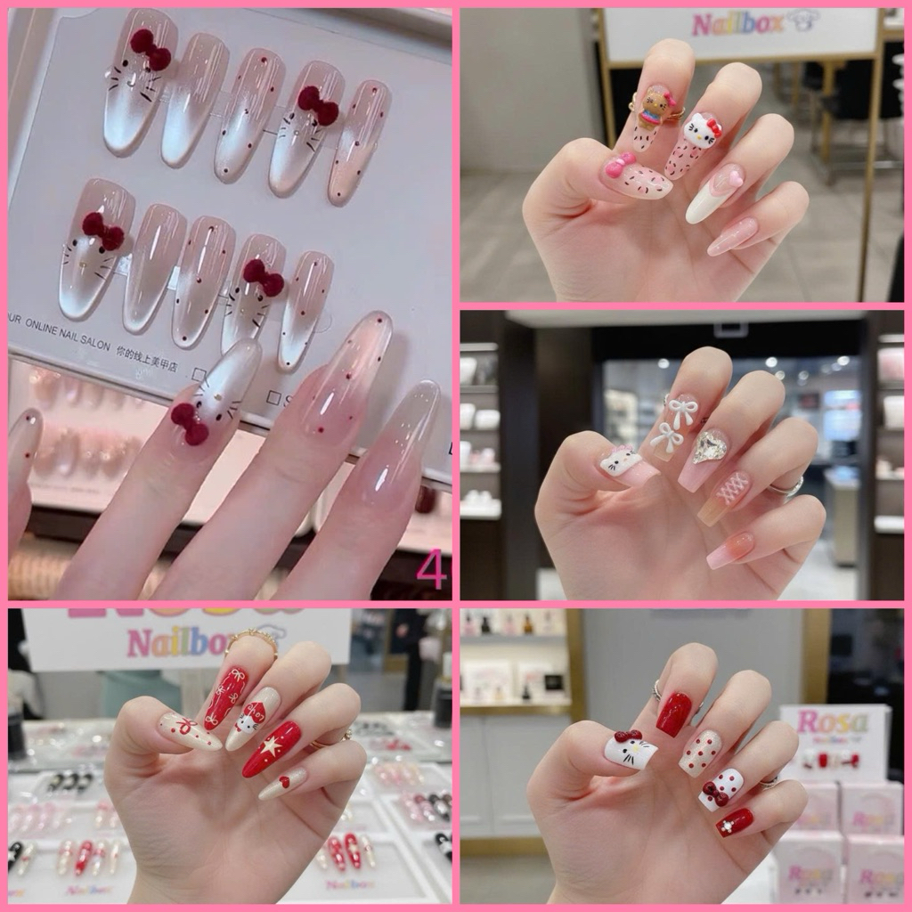 Nailbox thiết kế mắt mèo (th22) móng tay giả móng úp hạt gạo hello ...
