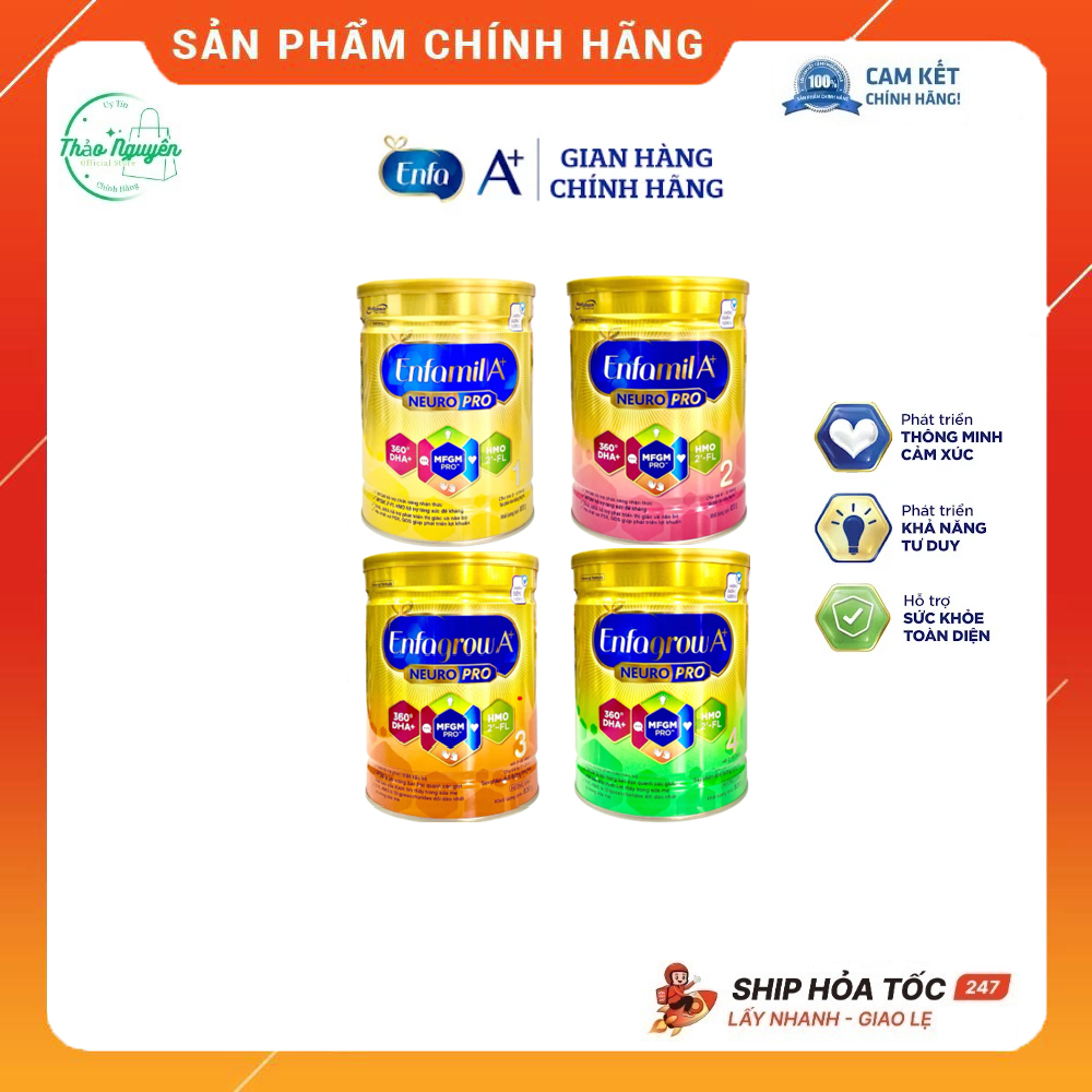 Sữa bột Enfamil A+ Neuropro Số 1 2 3 4 Lon 830g DATE MỚI | Shopee Việt Nam