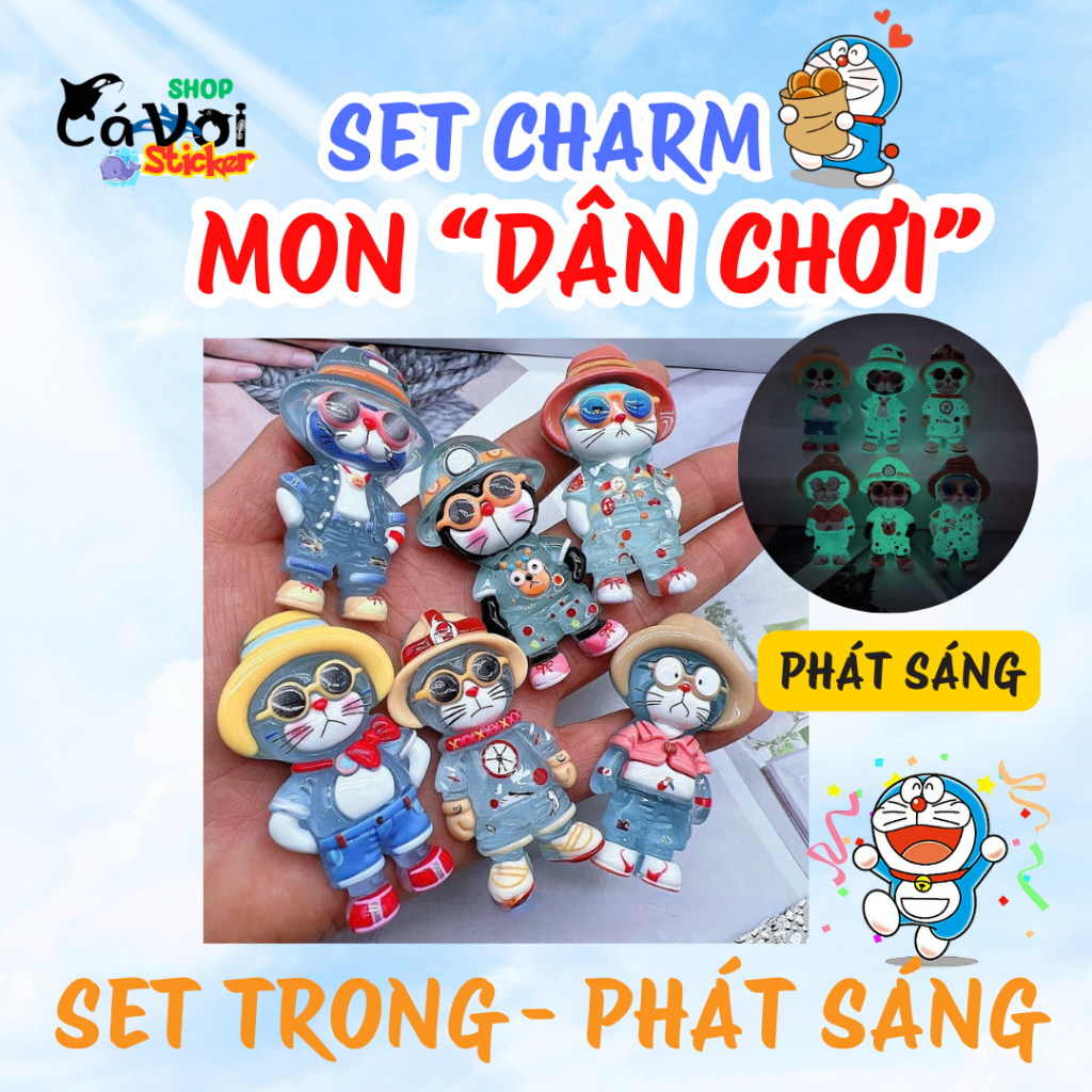Charm Phát sáng: Set charm Doraemon: Doraemon dân chơi- Hàng size to ...