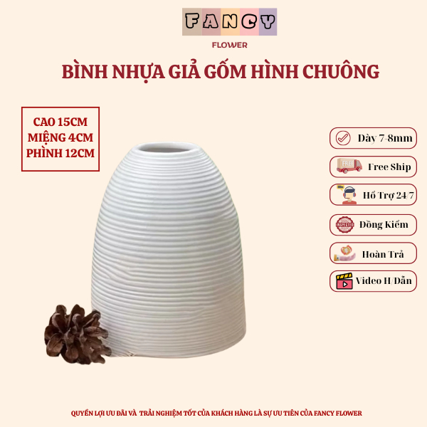 Bình Nhựa Giả Gốm Hình Chuông Cắm Hoa Handmade DIY FANCY FLOWER ...