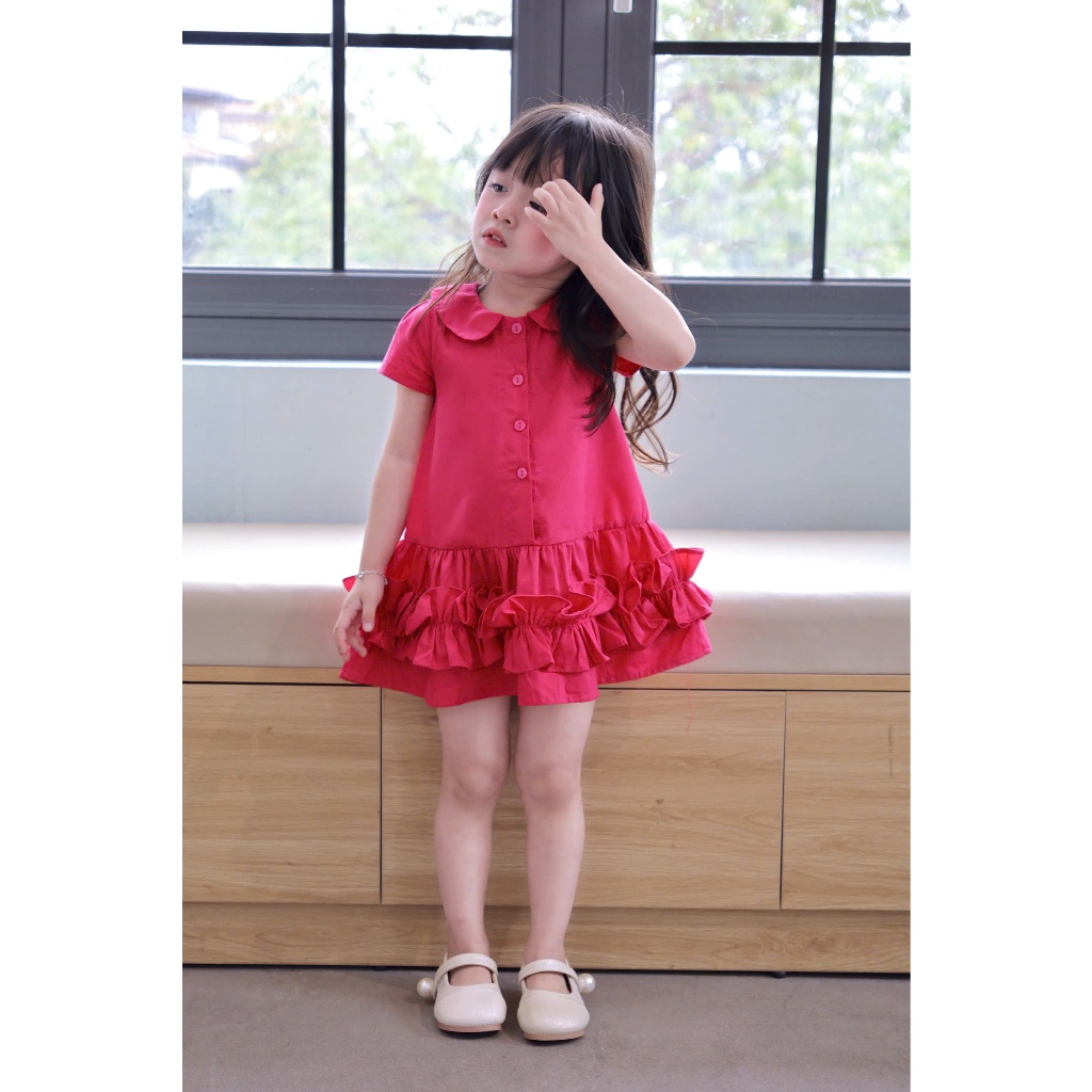 VÁY BÈO NHÚN HỒNG CÁNH SEN_POOL KÍDS | Shopee Việt Nam