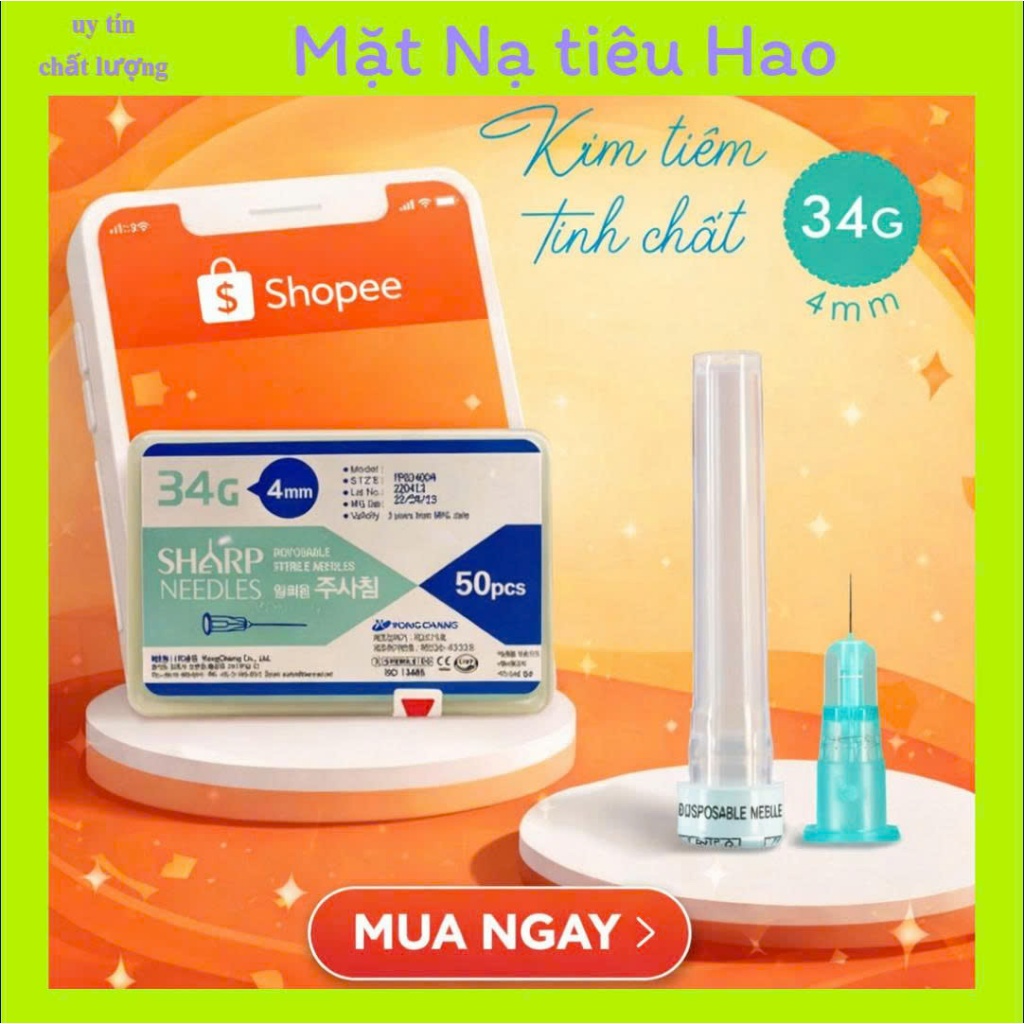 Kim tiêm tinh chất sharp needles 34g 4mm – kim tiêm vi điểm spa – hộp ...