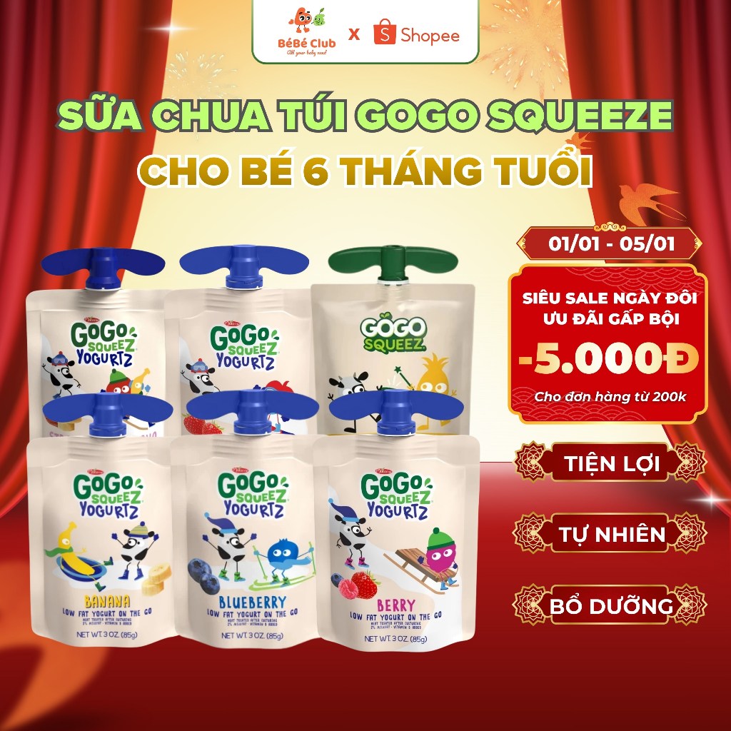 Sữa Chua Túi GoGo Squeeze 85g | Shopee Việt Nam