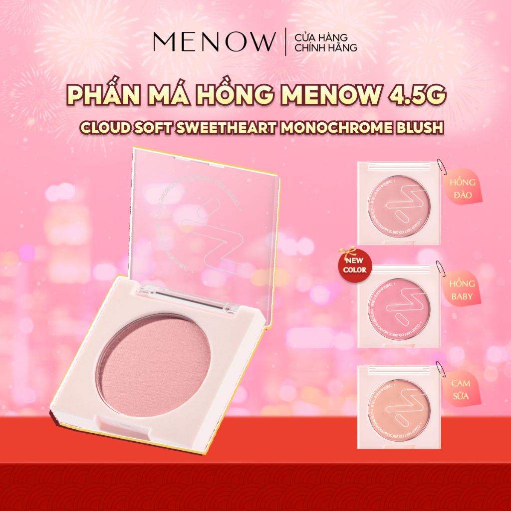 Phấn má hồng trang điểm MENOW Cloud Soft Sweetheart Monochrome Blush 4 ...