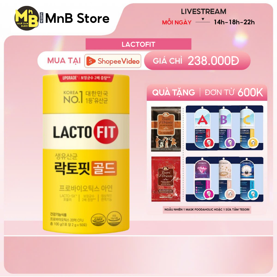 Men Vi Sinh Lacto Fit Vàng 5 Gold - Lactofit Cải Thiện Đường Ruột, Hỗ ...