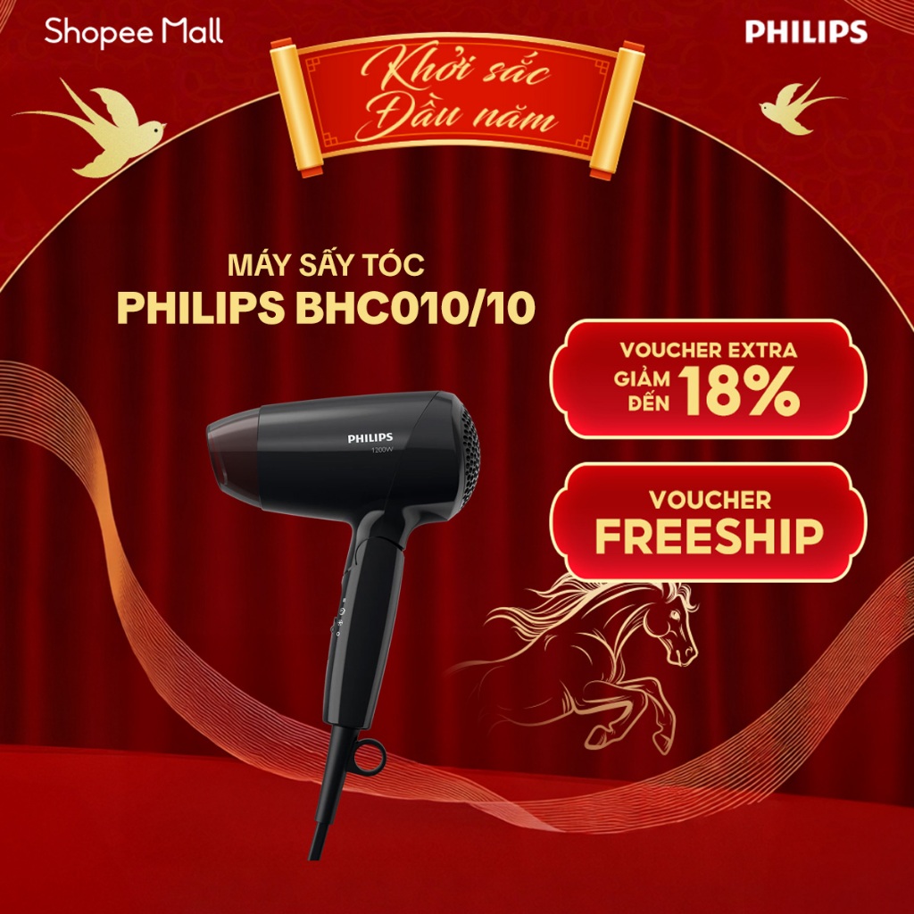 Máy Sấy Tóc PHILIPS BHC010/10 ( Màu Đen), Dễ dàng chăm sóc, An toàn ...