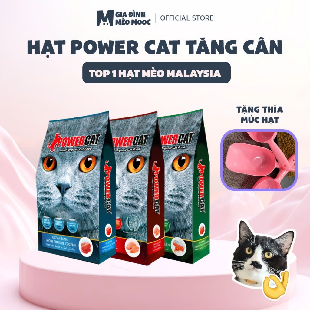 [Date 2027 - tặng thìa] Hạt Power Cat Cho Mèo Tăng Cân, Không Muối Đạt ...