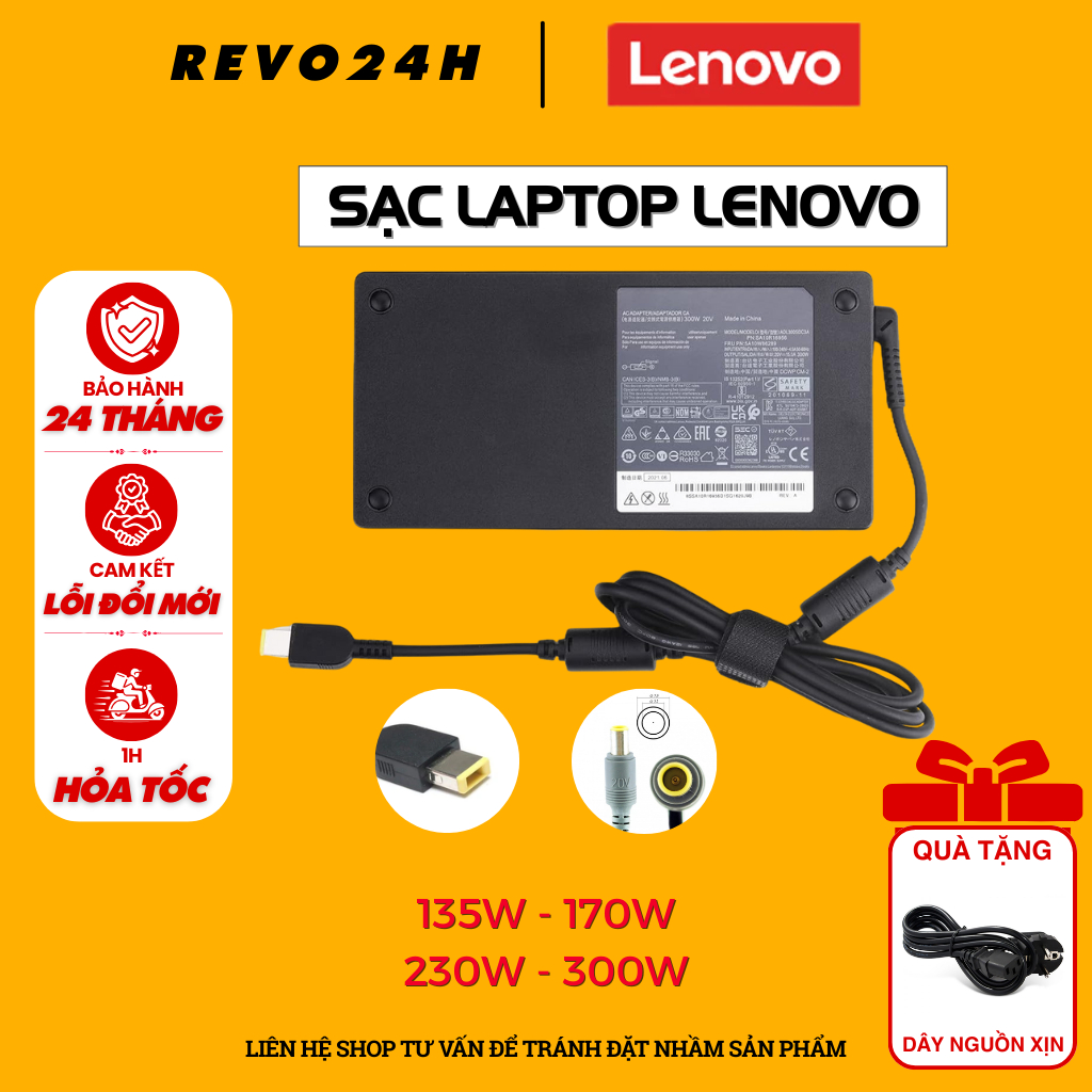 Sạc Dùng Cho Laptop Lenovo 20V-6.75A 135W 8.5A 170W 11.5A 230W 15A 300W ...