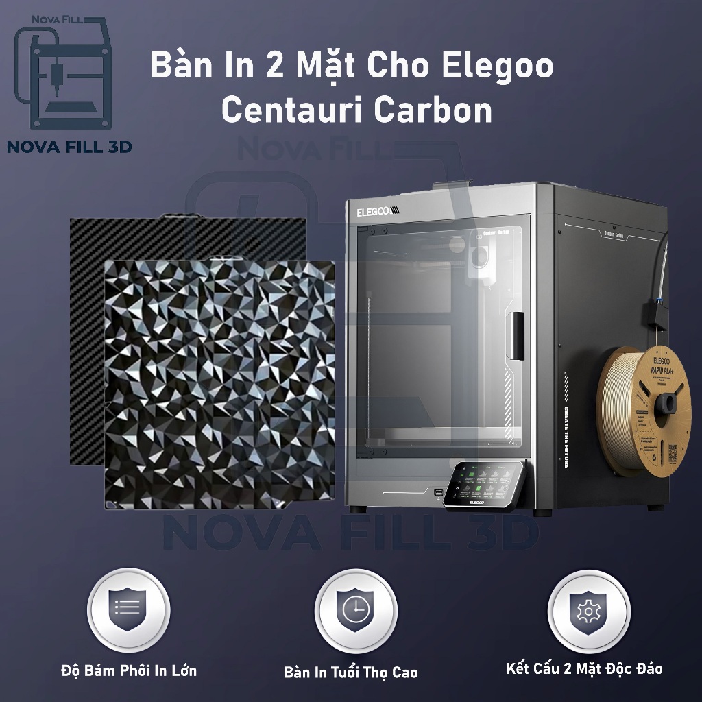Bàn In PEI PEO PET cho máy in 3D Elegoo Centauri Carbon - Tấm In 2 Mặt ...