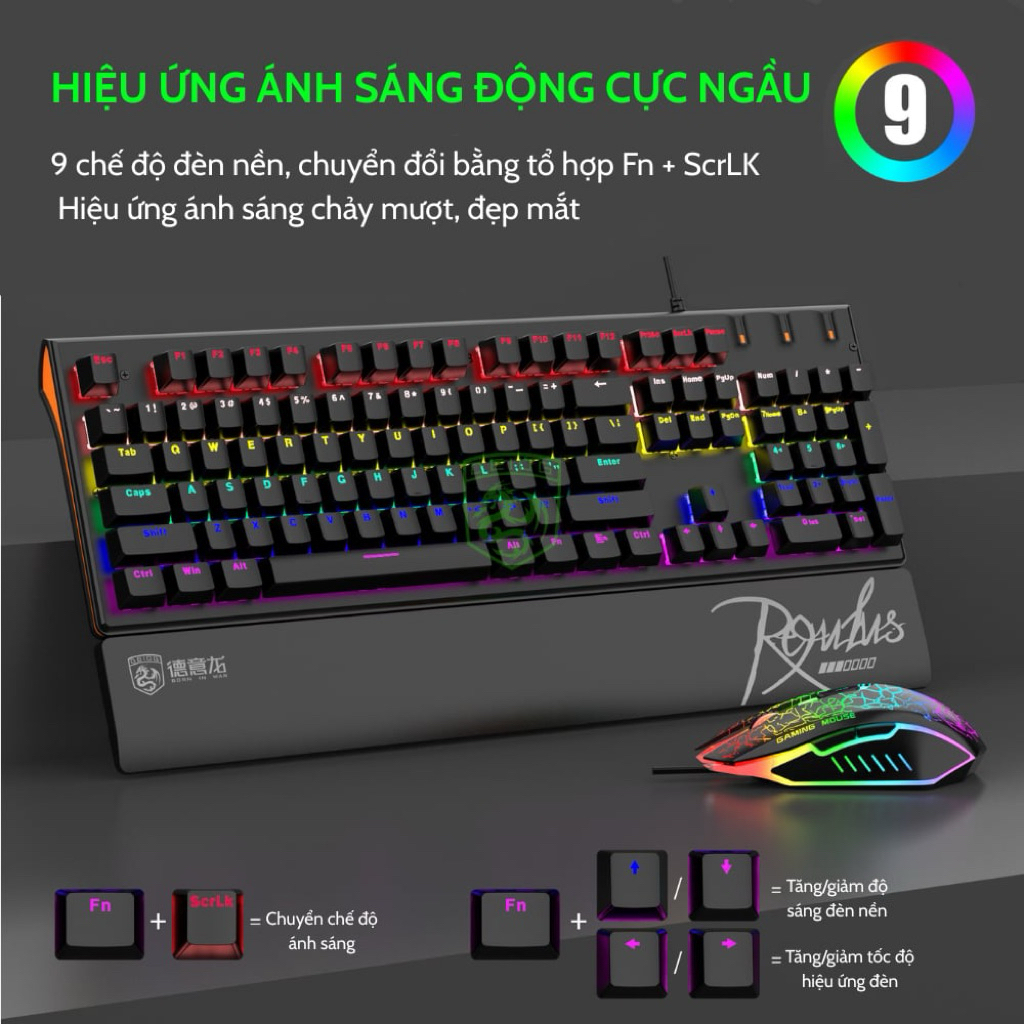 COMBO PHÍM CHUỘT CÓ DÂY CHÍNH HÃNG DEIOG DY-M115 LED RGB (ĐEN) KÈM GIÁ ...