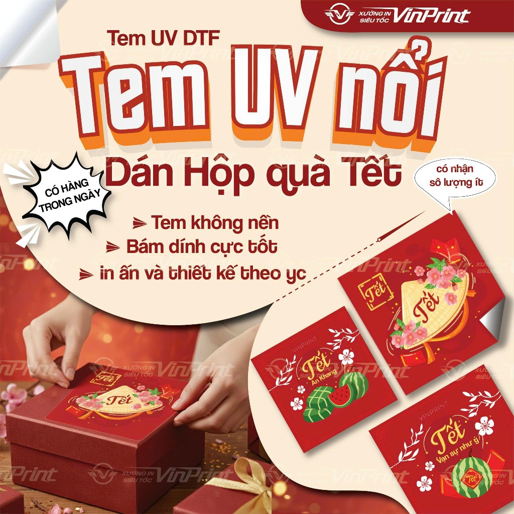 [PREMIUM] Tem UV Nổi 3D DTF Cao Cấp - Tem Dán Hộp Quà Không Nền, Chống ...