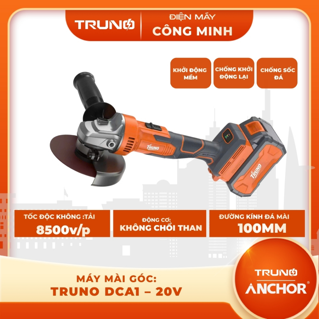 MÁY MÀI GÓC PIN TRUNO DCA1 – 20V | ĐỘNG CƠ KHÔNG CHỔI THAN | MẠNH MẼ ...