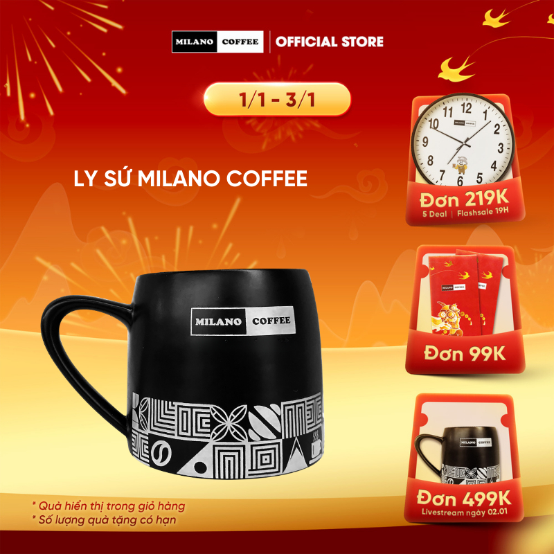 Ly sứ có quai cầm 230ml Milano Coffee | Shopee Việt Nam