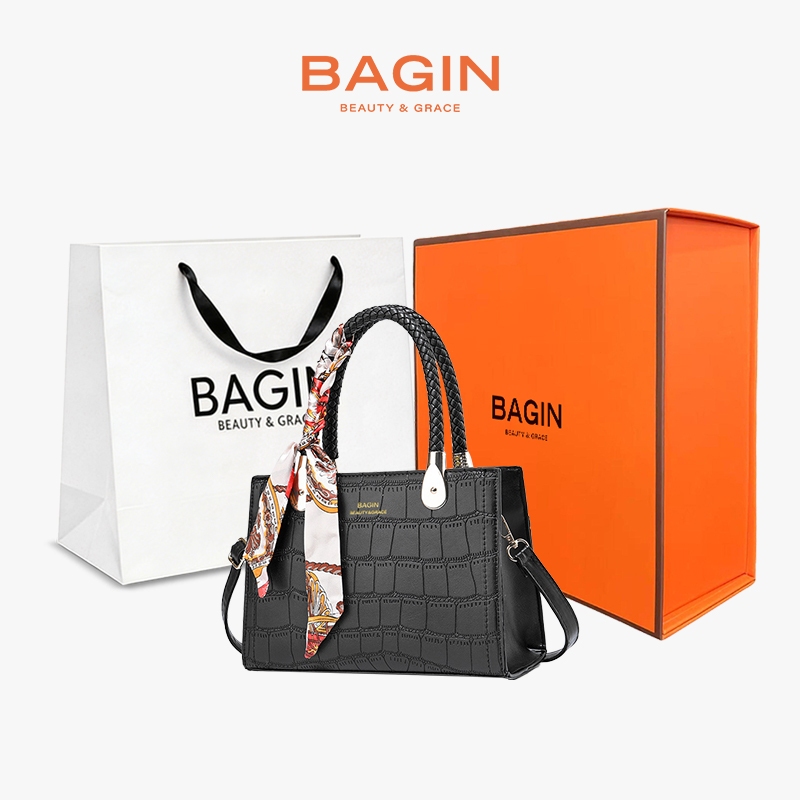 BAGIN Túi Xách Nữ Tặng Mẹ Tặng Cô Giáo Thời Trang Cao Cấp Phối Khăn Lụa ...