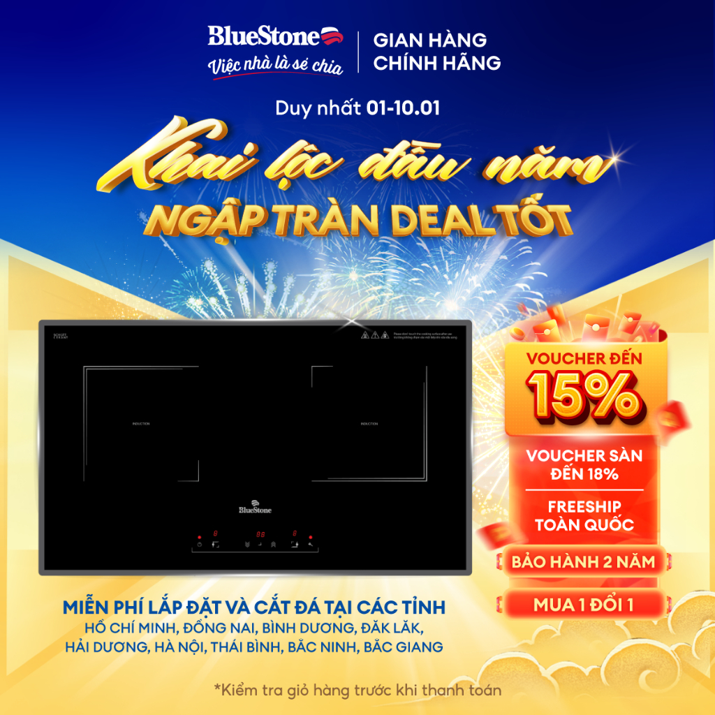 [Miễn Phí lắp đặt HCM, HN, chi tiết Bếp dưới] Bếp Điện Từ Đôi BlueStone ...