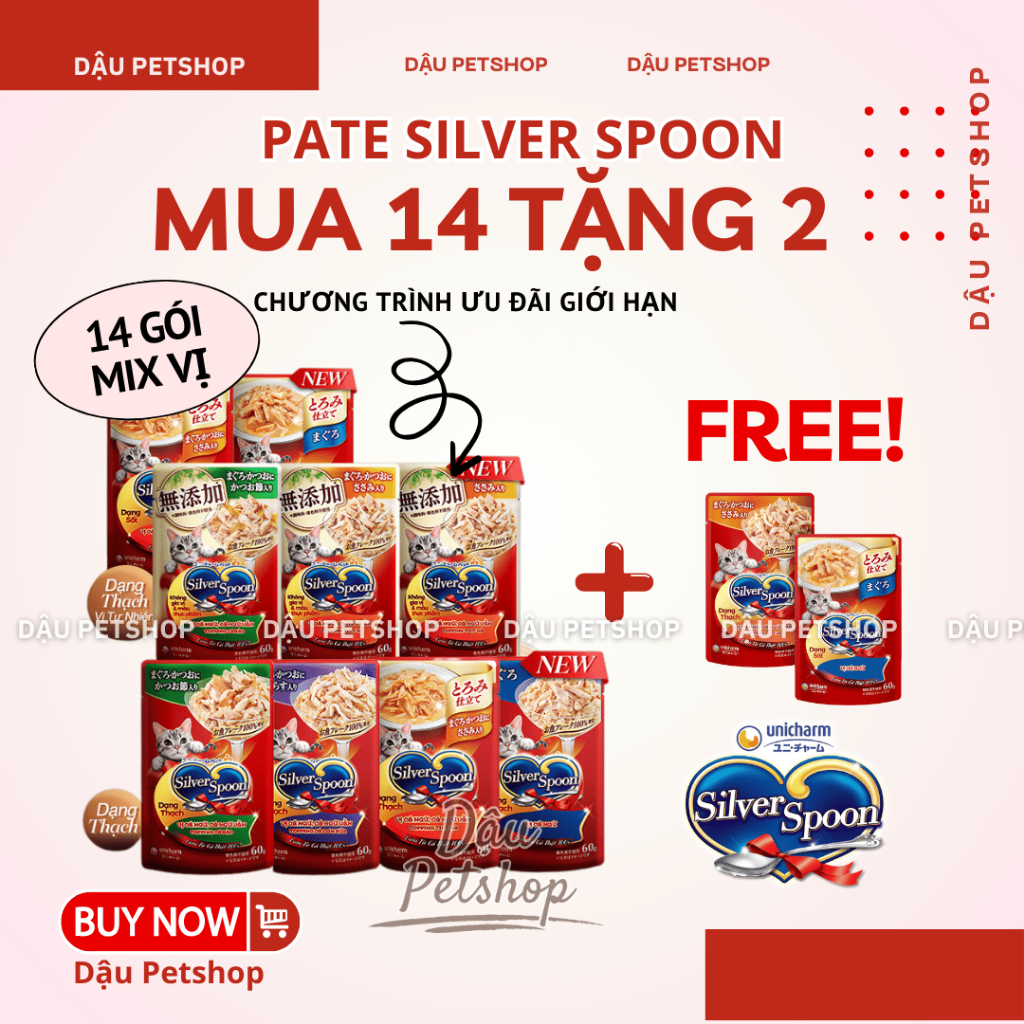 🔥Combo 14 Tặng 2 | Pate Silver Spoon Dinh Dưỡng Đỉnh Cao Chuẩn Umami ...