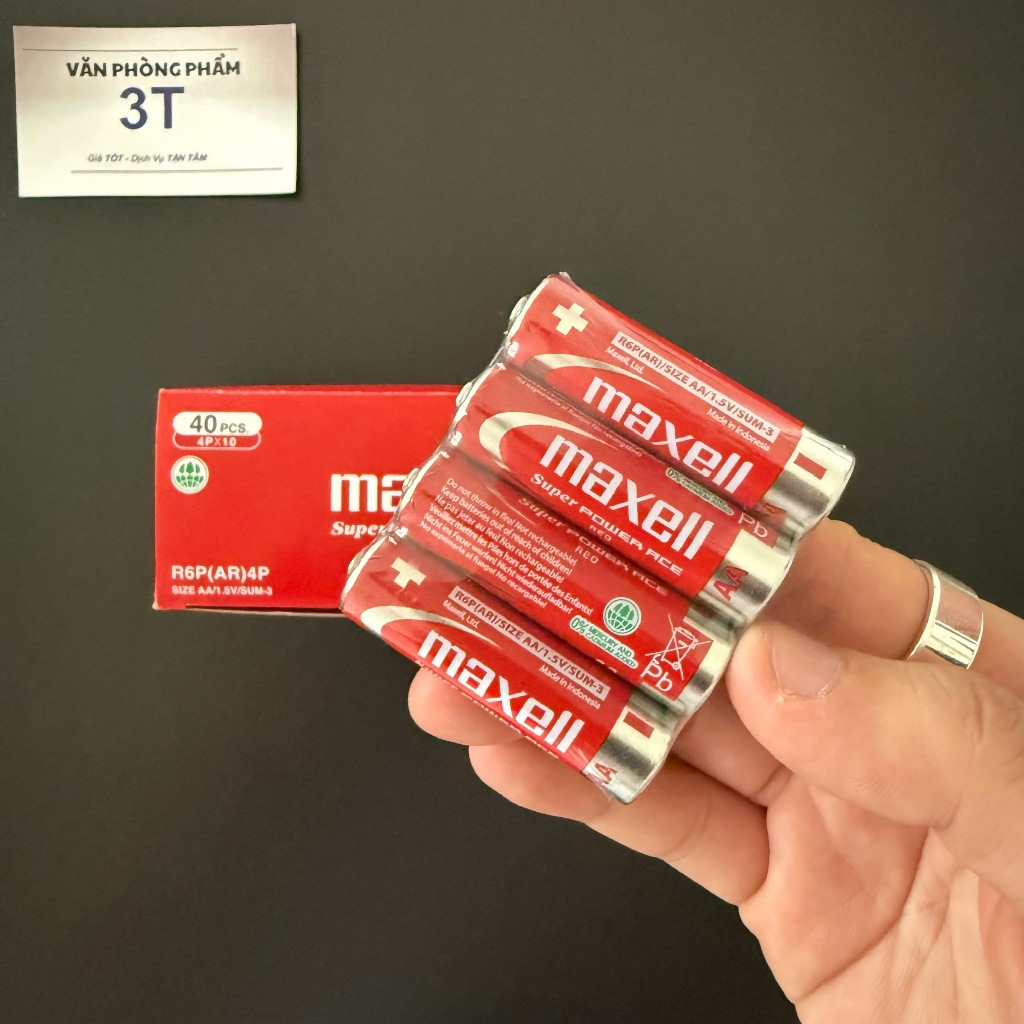 Pin Tiểu Maxell AA 1.5V Hộp 40 Viên Pin Kẽm Carbon An Toàn Không Rò Rỉ ...