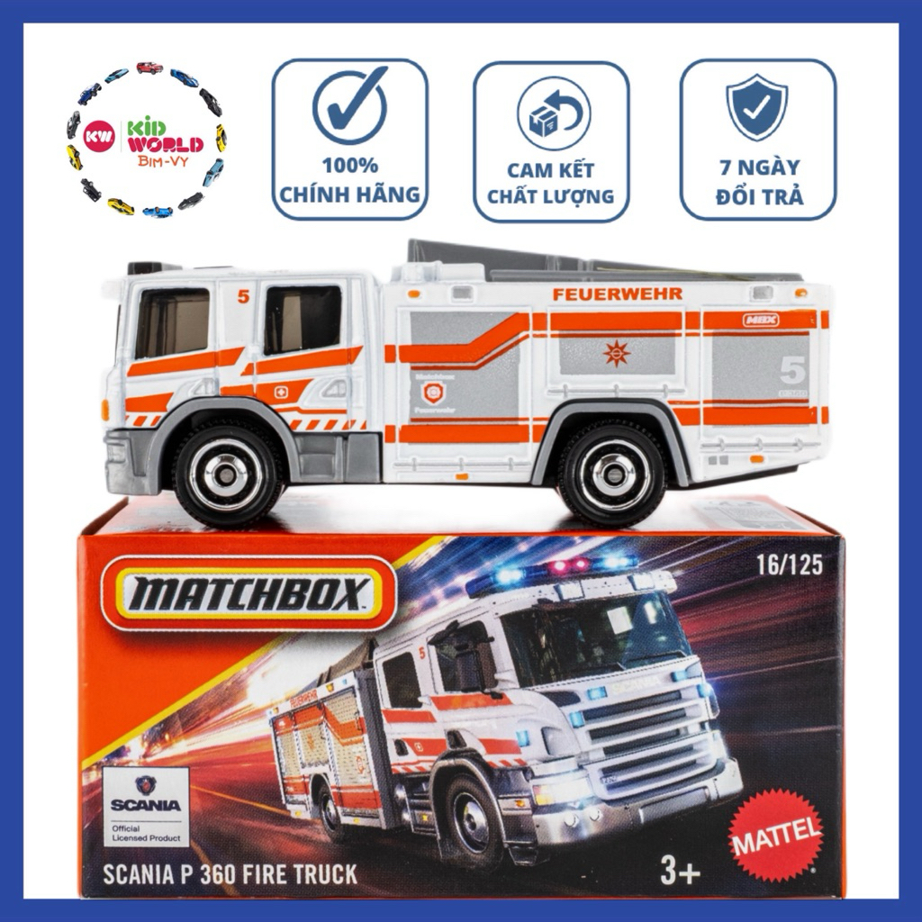 Xe mô hình Matchbox Box Cứu hoả Scania P 360 Fire Truck 16/125 ...