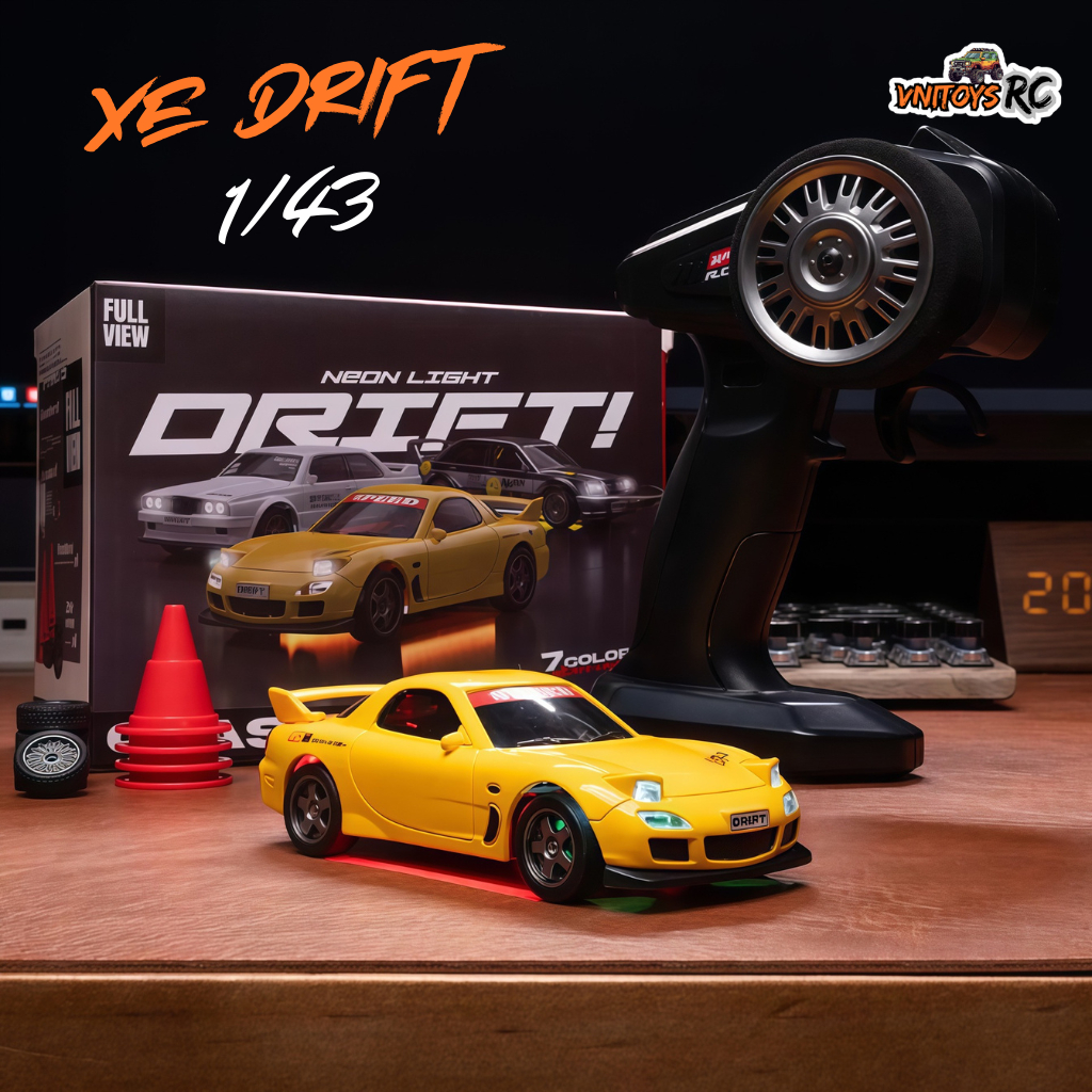 Xe Drift Mini Ô Tô 1/43 RX7 Điều Khiển Từ Xa | 4WD, Đèn LED,Không Trùng ...